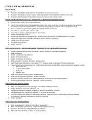 STUDY GUIDE Practical1 Doc STUDY GUIDE For LAB PRACTICAL 1 Intro To Safety Be Able To Identify