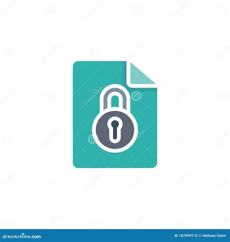 File Security Lock Flat Icon Stock Vector Illustration Of Modern Safe