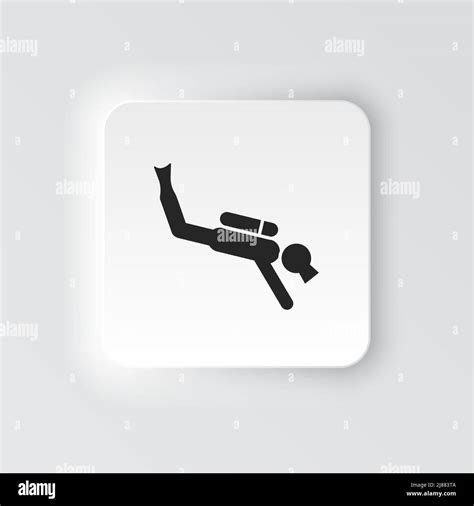 Rectangle Button Icon Diver Man Button Banner Rectangle Badge Interface For Application