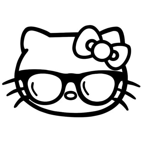 Hello Kitty With Glasses Drawings