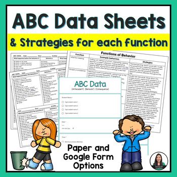 ABC Data Sheets Paper And Google Form Options Editable TPT