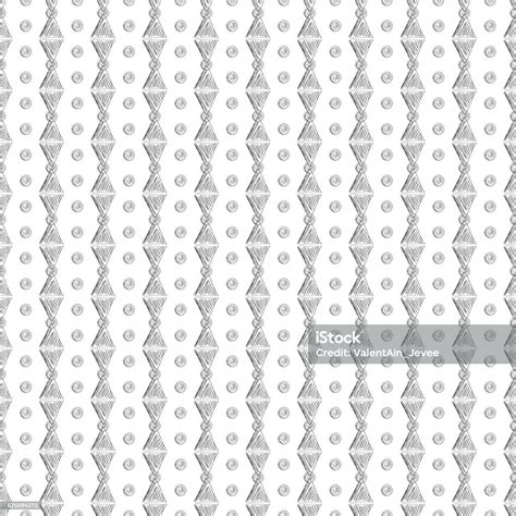 원활한 벡터 패턴입니다 흑인과 백인 기하학적 배경 손으로 그려 마름모 및 점 심플한 디자인입니다 손으로 그린 간단한 기하학적 패턴의 시리즈입니다 0명에 대한 스톡 벡터 아트