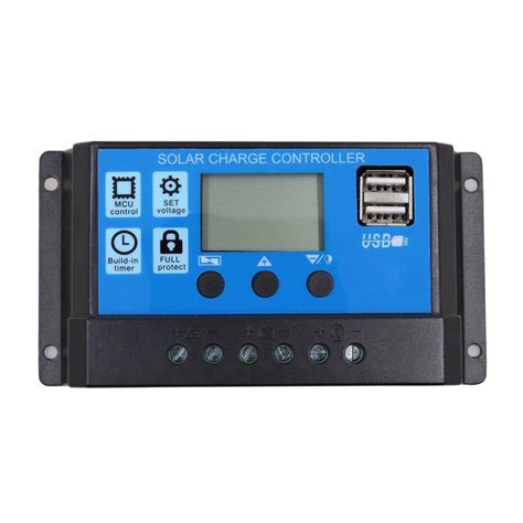 10a 12v 24v Auto Work Pwm Solar Charge Controller With Lcd Dual Usb 5v