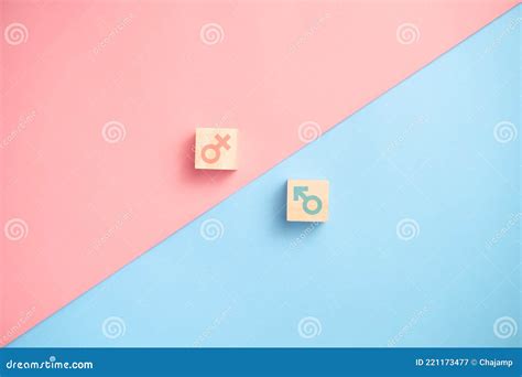 Gender Icon On Wooden Blocks Stock Image Image Of Border Girl 221173477