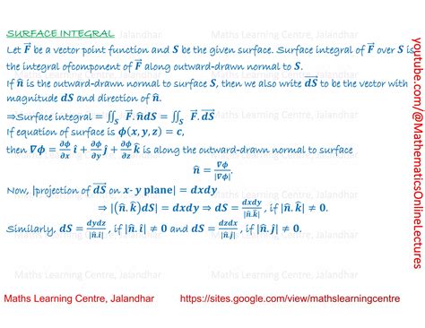 Advanced Mathematics Vector Calculus Integral Calculus Line Integral Surface And Volume