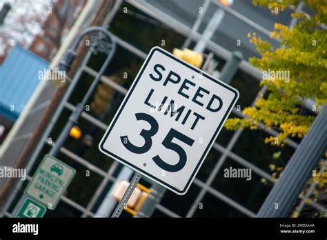 A Sign Board Speed Limit Stock Photo Alamy