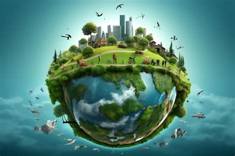 Premium Ai Image Global Icon Sustainable Development For