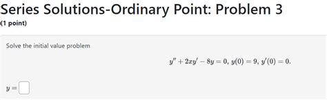 Solved Solve The Initial Value Chegg Com