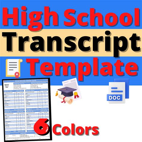 free high school transcript template excel