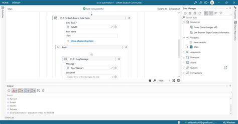 Loop Through Each Row From A Datatable Uipath Is Only Displaying Variable Name But Not The Value