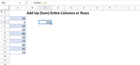 Add Up Sum Entire Columns Or Rows In Excel Auto VBA