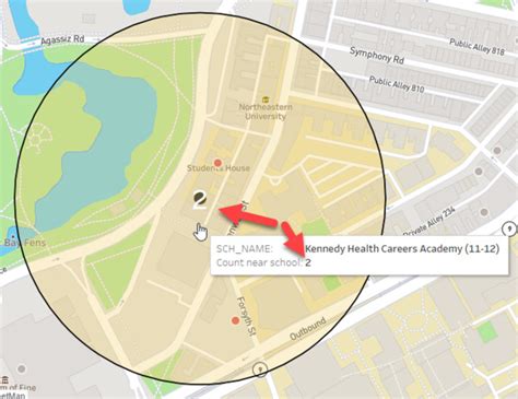 Map And Count Data Points Within Certain Radiusdistance From A Location