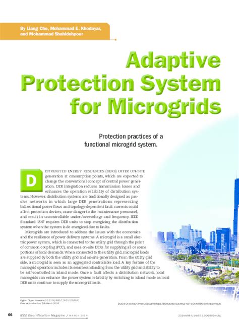 Pdf Adaptive Protection System For Microgrids Protection Practices