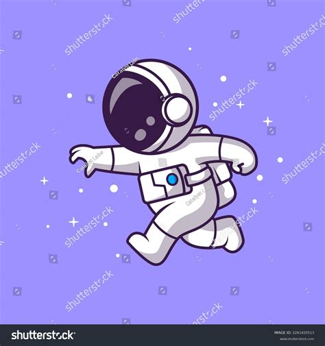 Cute Astronaut Running Space Cartoon Vector Stock Vector (Royalty Free ...
