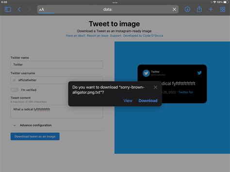 image not downloading as png on ipad · issue 287 · bubkoo html to