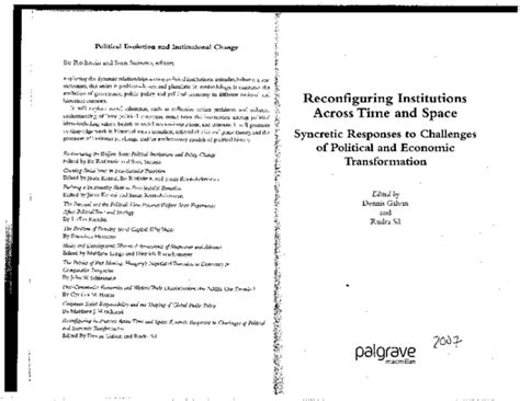 Pdf The Dilemma Of Institutional Adaptation And The Role Of Syncretism