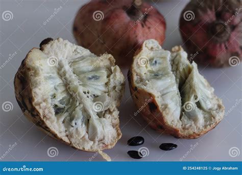 Ripe Red Custard Apple Fruit Or Annona Reticulata Bullocks Heart A Fruit Which Is Vary In Shape