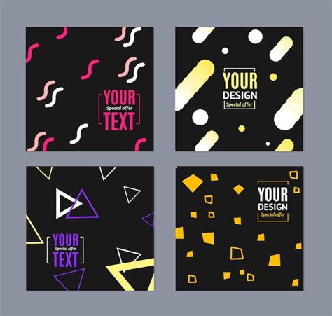 현수막 포스터 또는 전단지 템플릿 세트 벡터 프리미엄 벡터