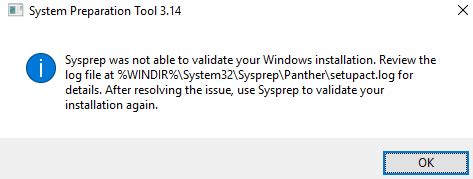 Sysprep Was Not Able To Validate Your Windows Installation TheITBros