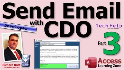 Send Email Using Cdo In Microsoft Access Instead Of Docmdsendobject And Outlook Part 3 By