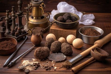 Premium Ai Image Truffle Making Tools And Equipment On Table Created With Generative Ai
