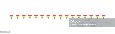 Rainbow Flag Separator Pride Month Divider Simple Vector Illustration