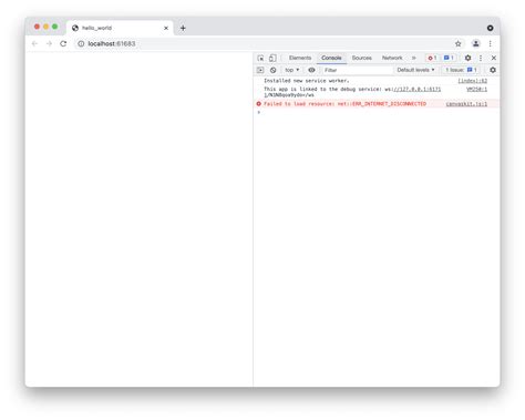 Web Flutter Run In Offline Mode Fails With `failed To Load Resource Neterrinternet