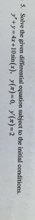 Solved Differential Equations Problem Chegg