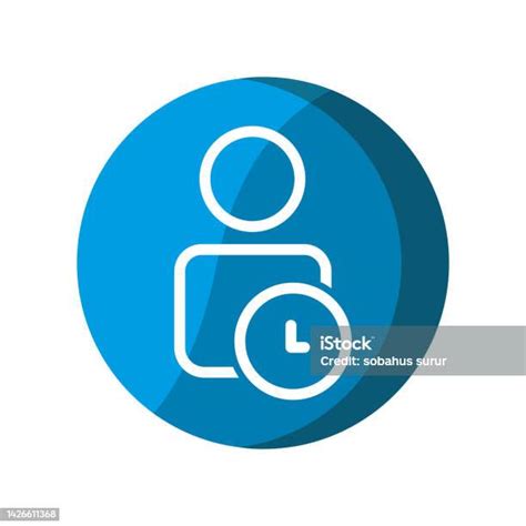 시계 아이콘이 있는 사용자입니다 시간 기호 편집 가능한 스트로크 간단한 일러스트 레이 션 모바일 개념 웹 디자인 응용 프로그램 Ui 디자인 템플릿 벡터 0명에 대한 스톡