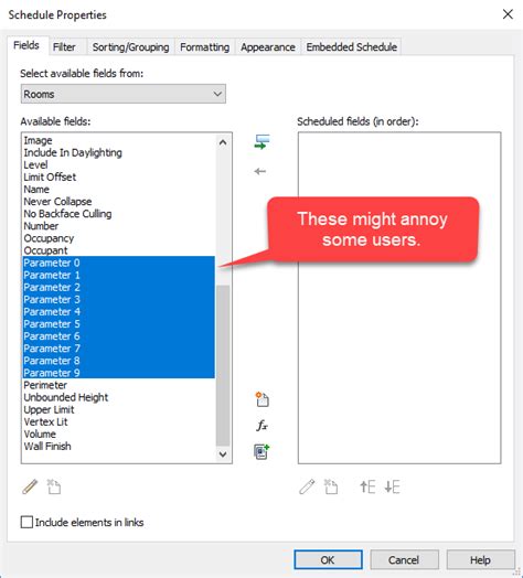Possible To Build Schedules Without Parameters Autodesk Community