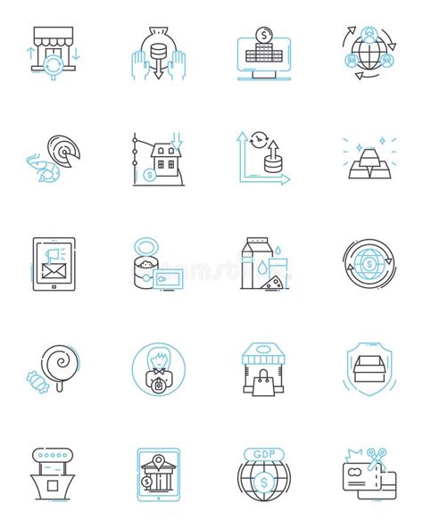 Marketing Strategy Linear Icons Set Segmentation Branding Advertising Positioning Targeting