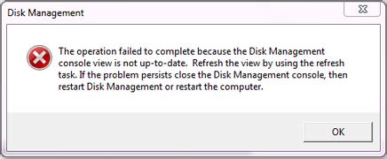 Error Fix The Operation Failed To Complete Because The Disk Management Console View Is Not Up