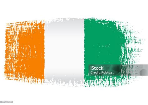 Brush Stroke With Cote Ivoire Flag Isolated On Transparent Background ...