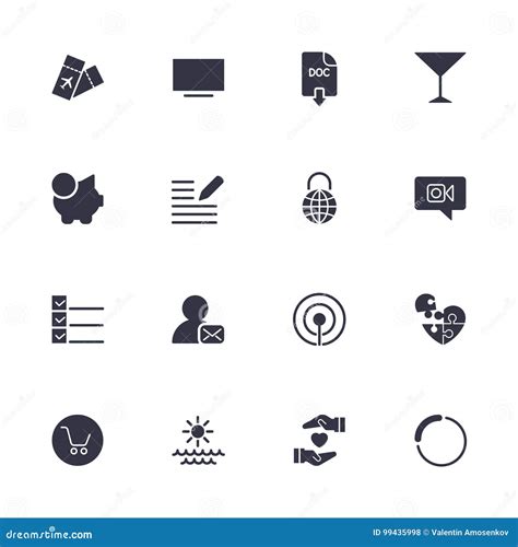 Simple Different Icons Set Universal Icons To Use For Web And M Stock