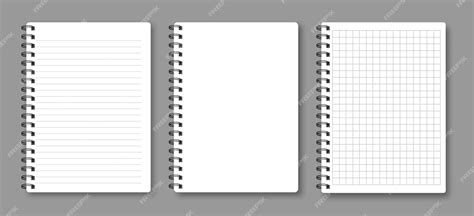 Premium Vector Set Of Realistic Vector Illustration Notebook Memo Notepad Templates