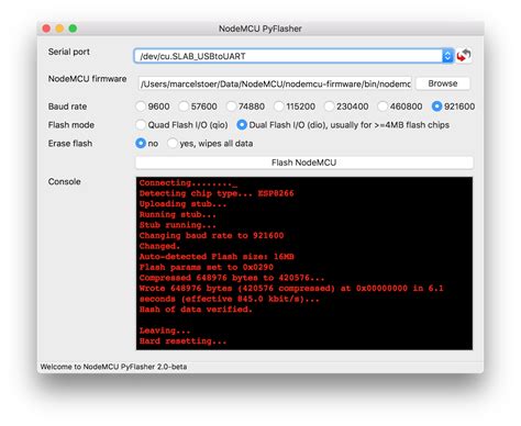 Flashing The Firmware Nodemcu Documentation