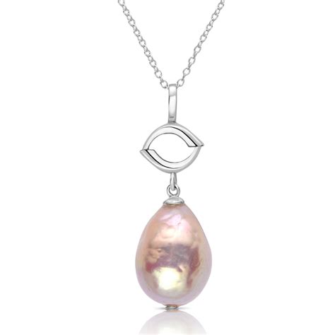 Axis Pearl Drop Pendant Sterling Silver Anavir