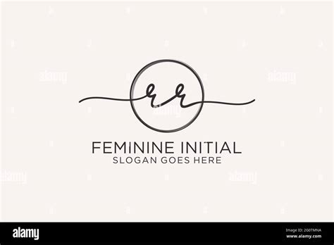 Rr Handwriting Logo With Circle Template Vector Logo Of Initial