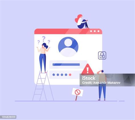 사람들은 암호를 잊어 버렸습니다 잊어버린 암호 키 계정 액세스 차단된 액세스 보호 계정 보안 의 개념입니다 웹 페이지 방문 웹 배너에 대한 평면 디자인의 벡터 일러스트레이션