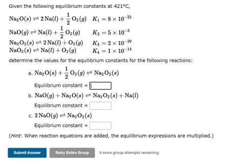 [Solved] . The equilibrium constant for the following reaction is... | Course Hero