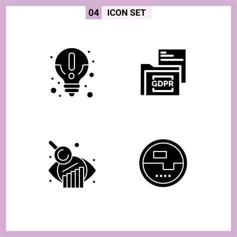 Stock Vector Icon Pack Of 4 Line Signs And Symbols For About Business Evaluation Knowledge File