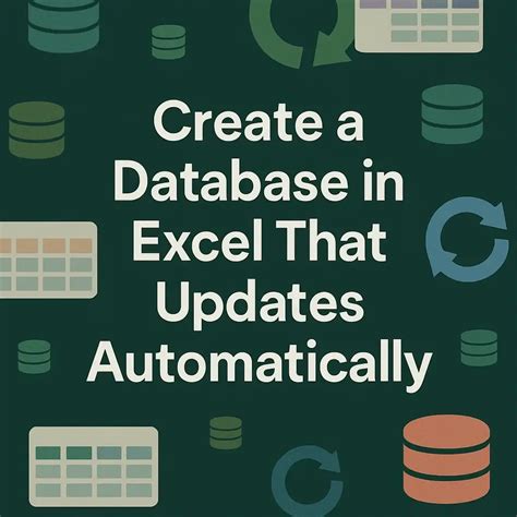 How To Create A Database In Excel That Updates Automatically Excel