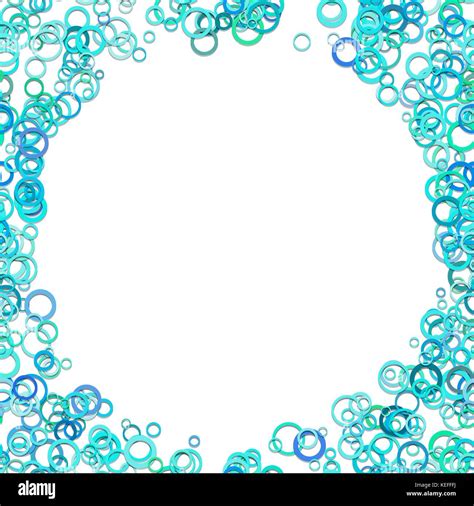 Modern Random Circle Background Trendy Vector Design From Cyan Rings With Blank Space In The