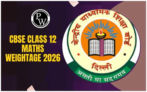 Cbse Class 12 Maths Weightage 2026 Chapter Wise Marks Distribution