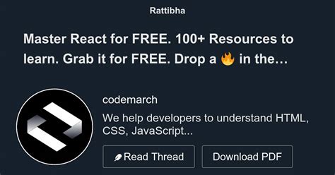 Master React For Free 100 Resources To Learn Grab It For Free Drop A 🔥 In The Comments Make