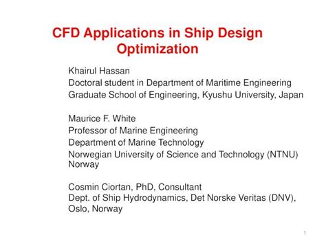 Pdf Cfd Applications In Ship Design Optimizationmdx2 Plm Automation