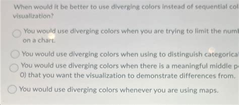 solved when would it be better to use diverging colors