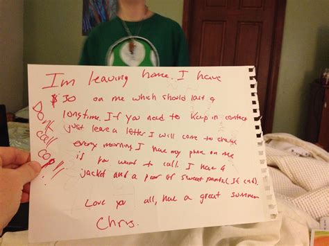 I Just Found This Sub Please Enjoy My Brothers Runaway Note From A