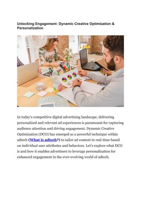 unlocking engagement dynamic creative optimization and personalization pdf