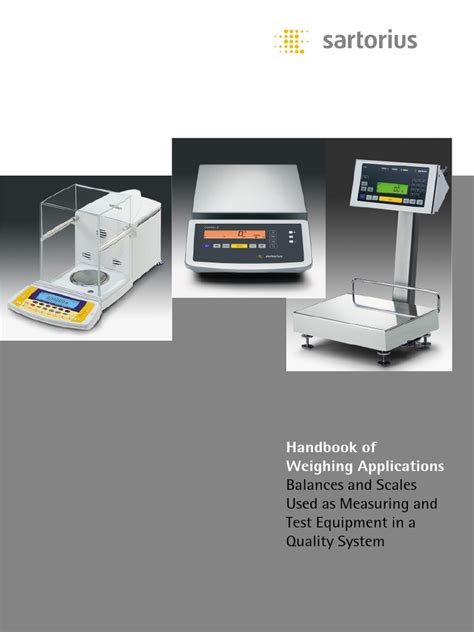 Handbook Of Weighting Applications Pdf Weighing Scale Calibration